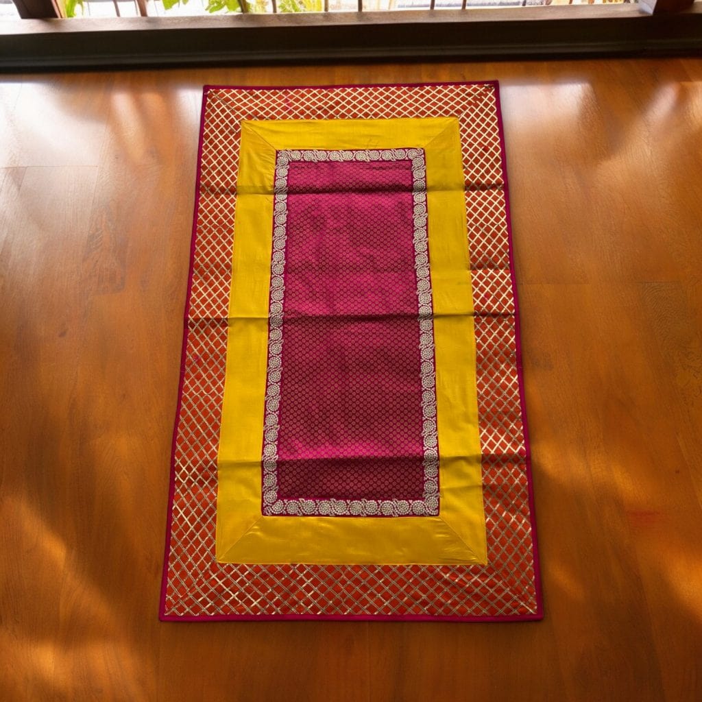 Red & Yellow Runner | Traditional Handcrafted Indian Seating Mat | The ...