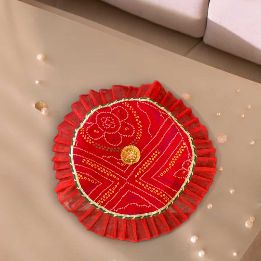 Red Thal Cover Design | Handcrafted Decorative Covers for Ceremonial ...
