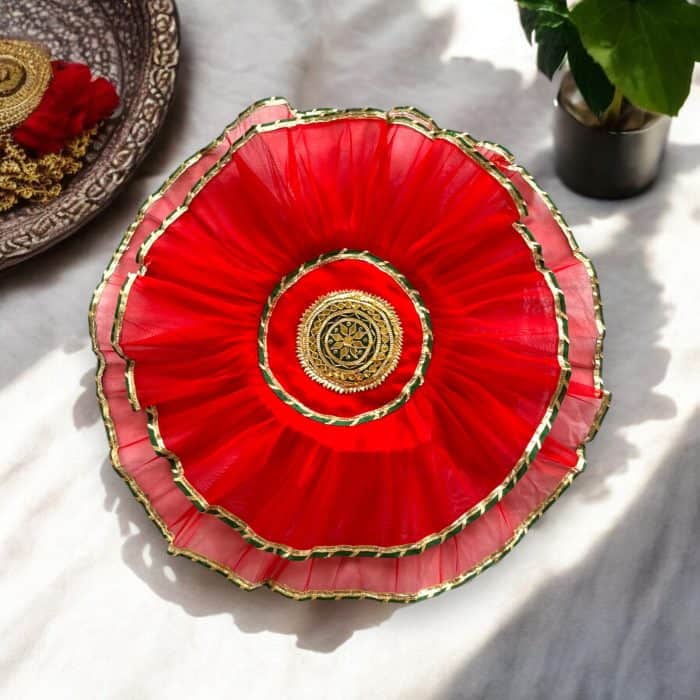 Red Heavy Thal Cover Design | Handcrafted Decorative Covers for ...